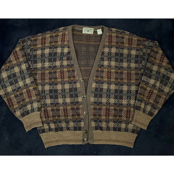 Idea Uomo | Sweaters | Vintage Idea Uomo Made In Italy Plaid Cardigan ...